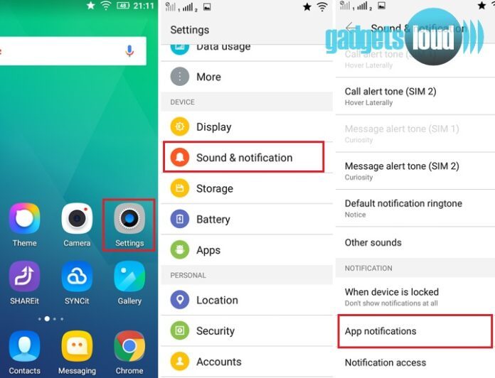 How to Turn off Notifications of an App in the Phone?